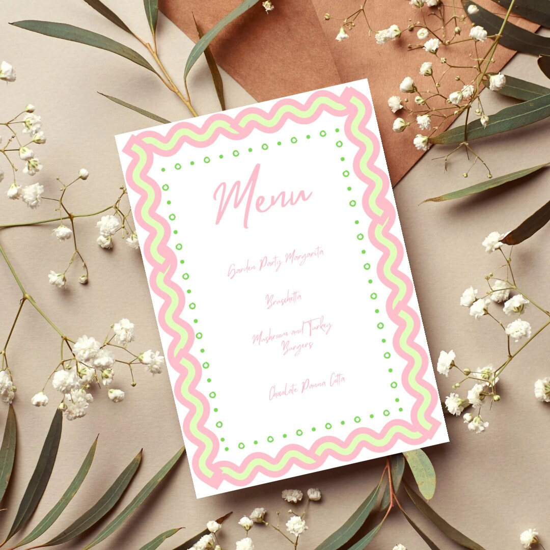 Watermelon Sangria Summer Night Menu Template Link - Etsy