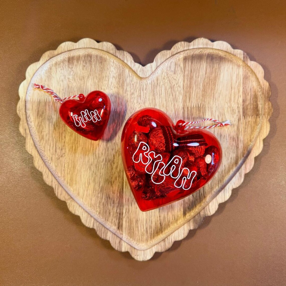 Personalized Heart Shaped Candy Box, Heart Candy Container, Candy Gift ...