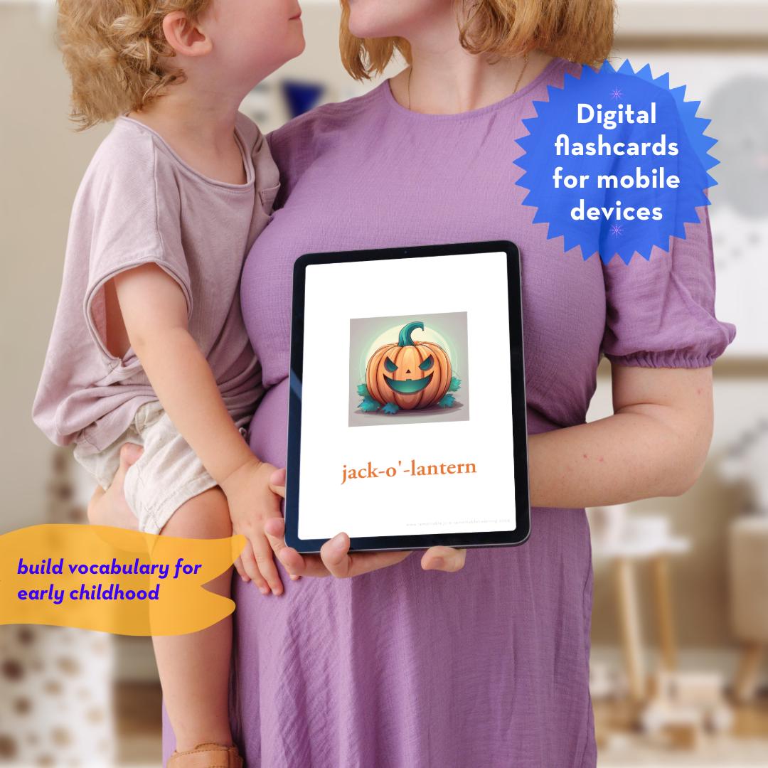 75 Printable Halloween Flashcards for Kids Phonetic Spelling and ...