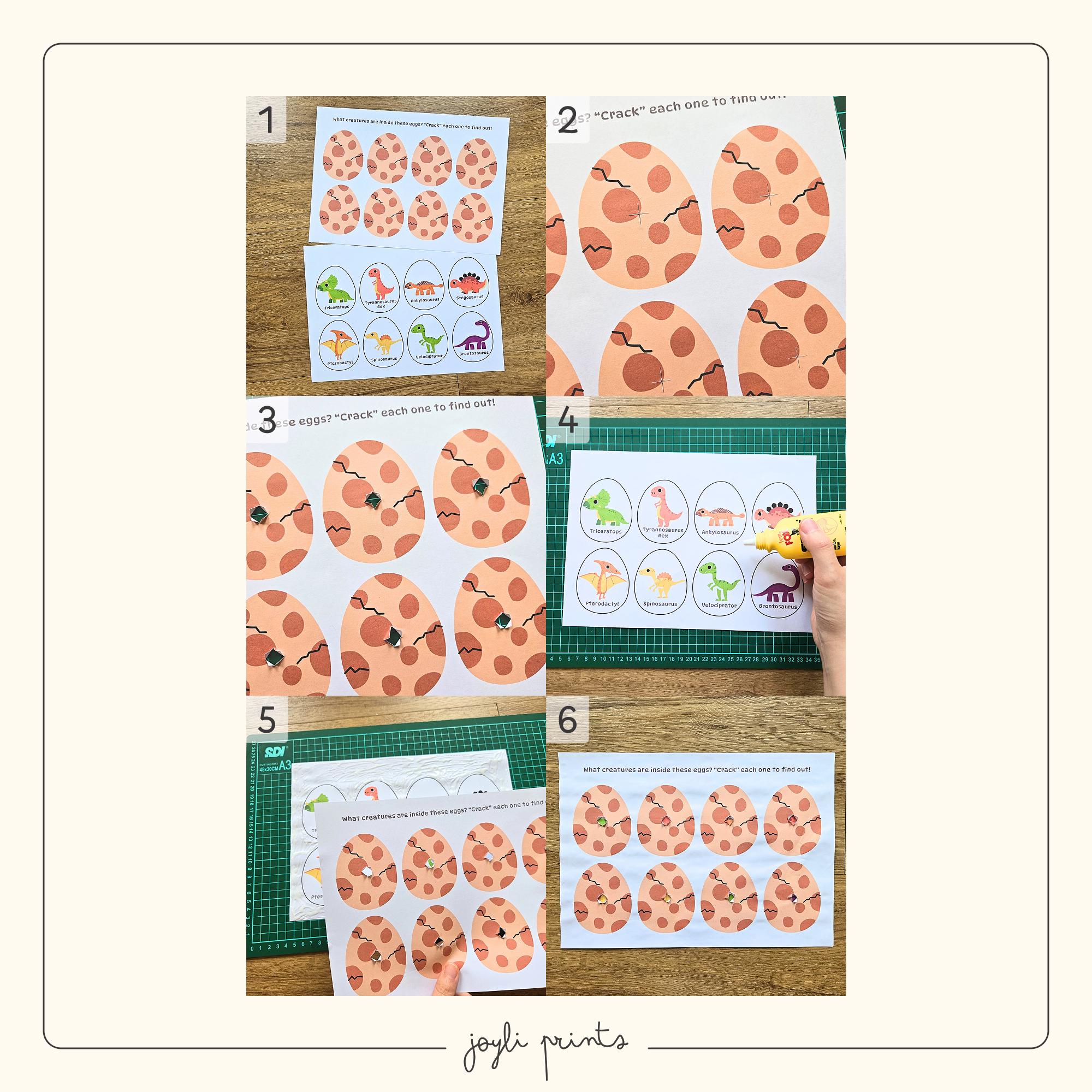 Dinosaurs Eggs Tearing Paper Activity for Toddler, Dino Theme Fine ...