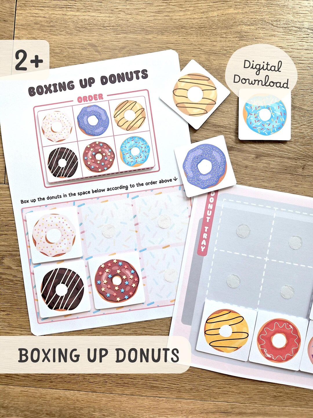 Printable Donut Pattern Matching Activity for Preschool, Toddler Busy ...