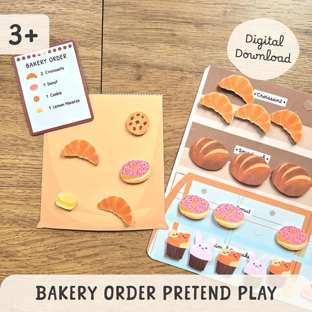 Printable Bakery Order Pretend Play, Bread Theme Math Counting and ...
