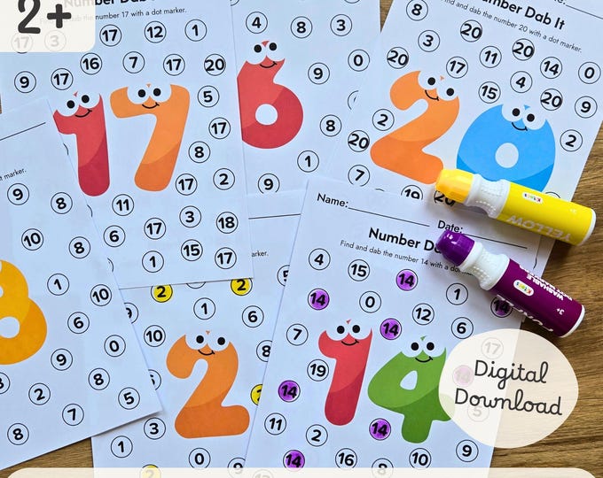 Numbers 1-10 Dot Markers, Dab Markers Preschool Printable, Preschool ...