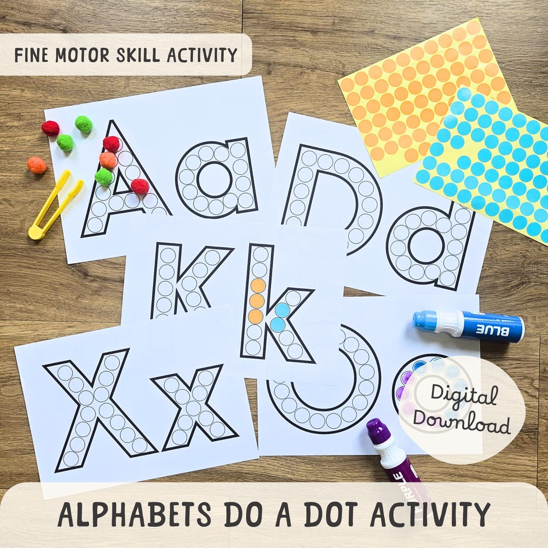 Alphabet Dot Marker Activity: Preschool Fine Motor Skills Worksheet ...