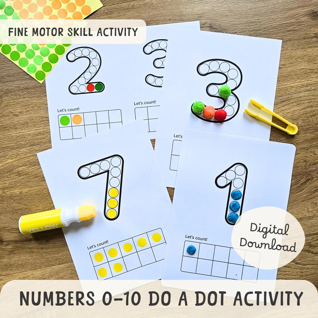 Numbers 0-10 Dot Markers Preschool Activity Page, Learn to Count Dot ...