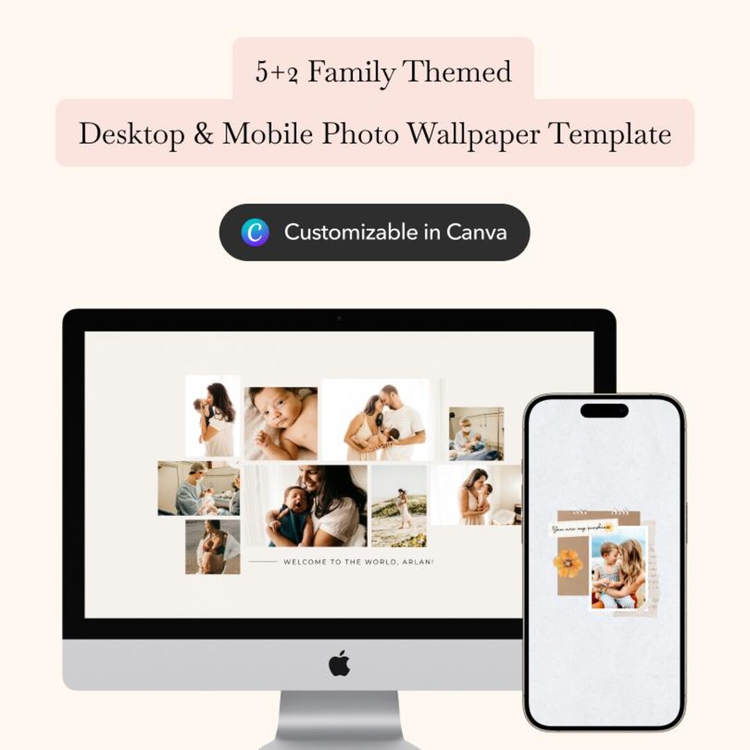 Customizable 52 Family-themed Desktop & Mobile Wallpapers Canva Photo ...