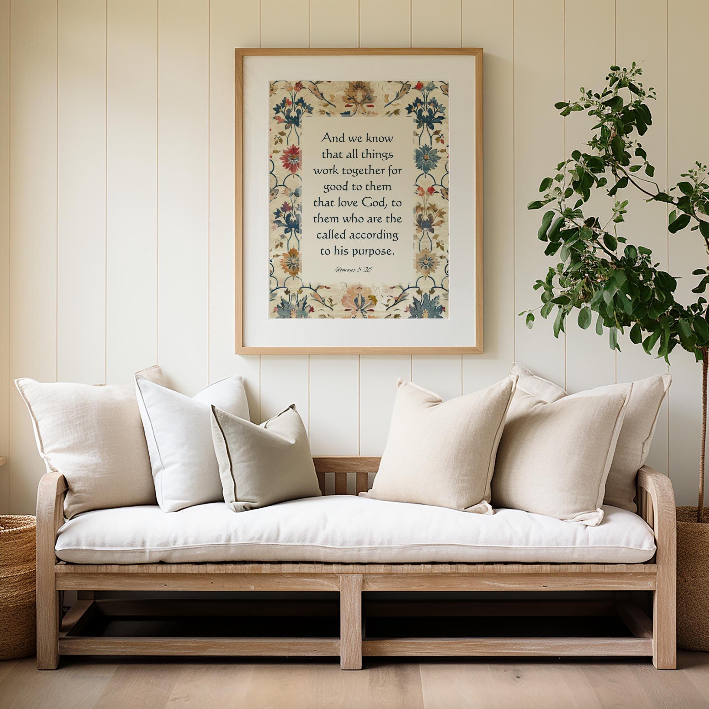 Romans 8:28 | Bible Verse Printable | Room Print Decor | Wall Art ...