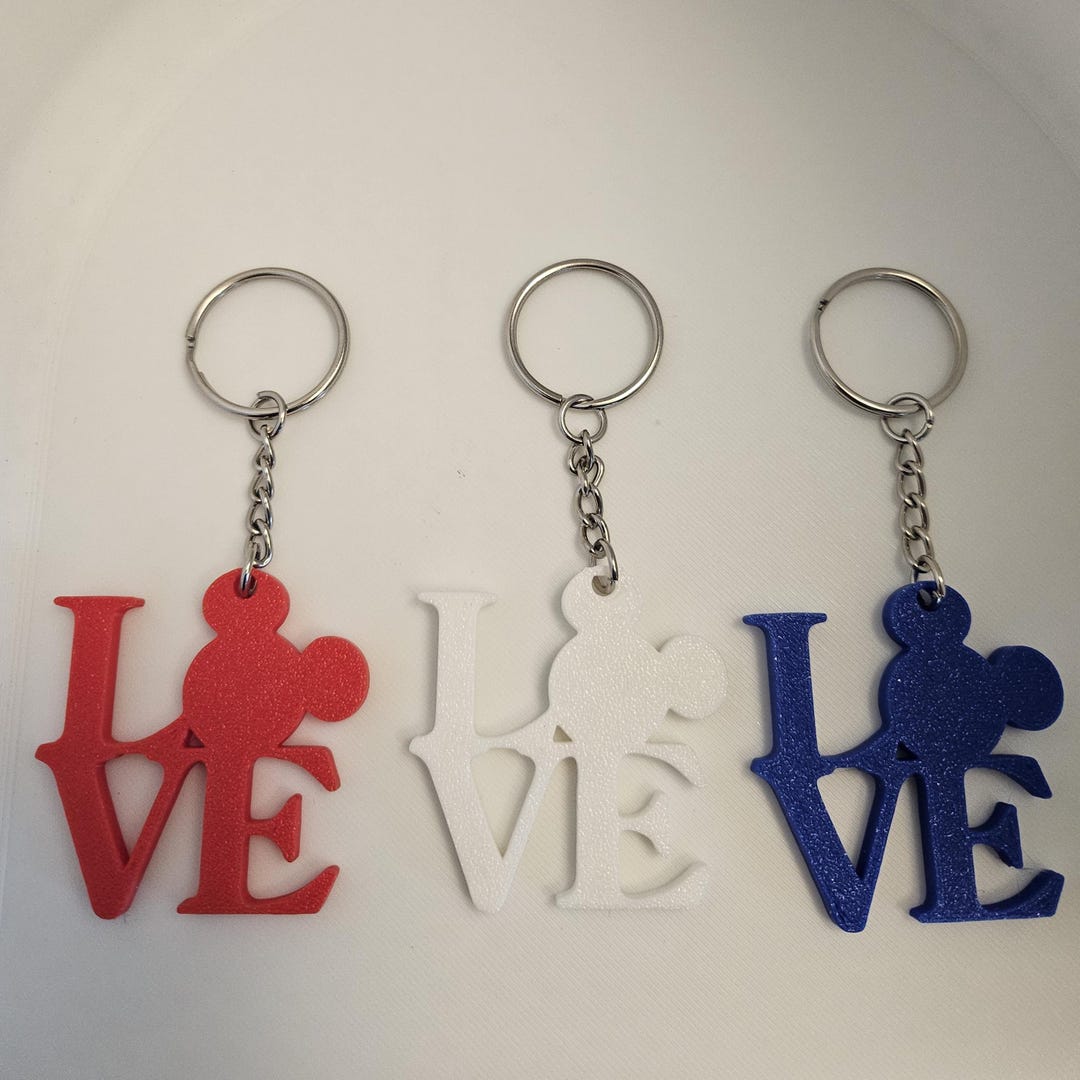 LOVE Mickey Keychain. Customise Your Color and Send Some Love to Your ...