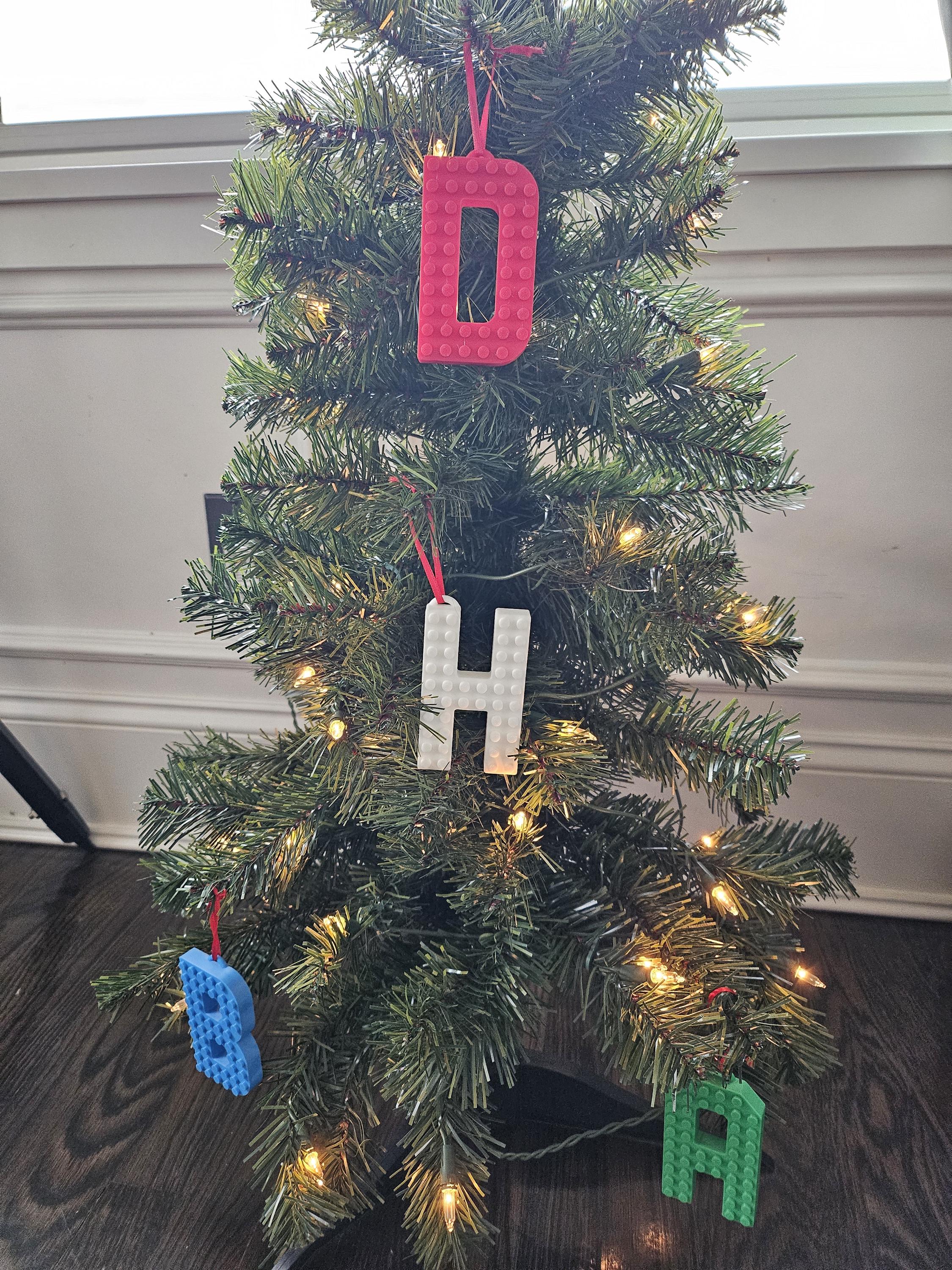 Custom LEGO Inspired Letter Ornament – 3D Printed Holiday Decor - Etsy