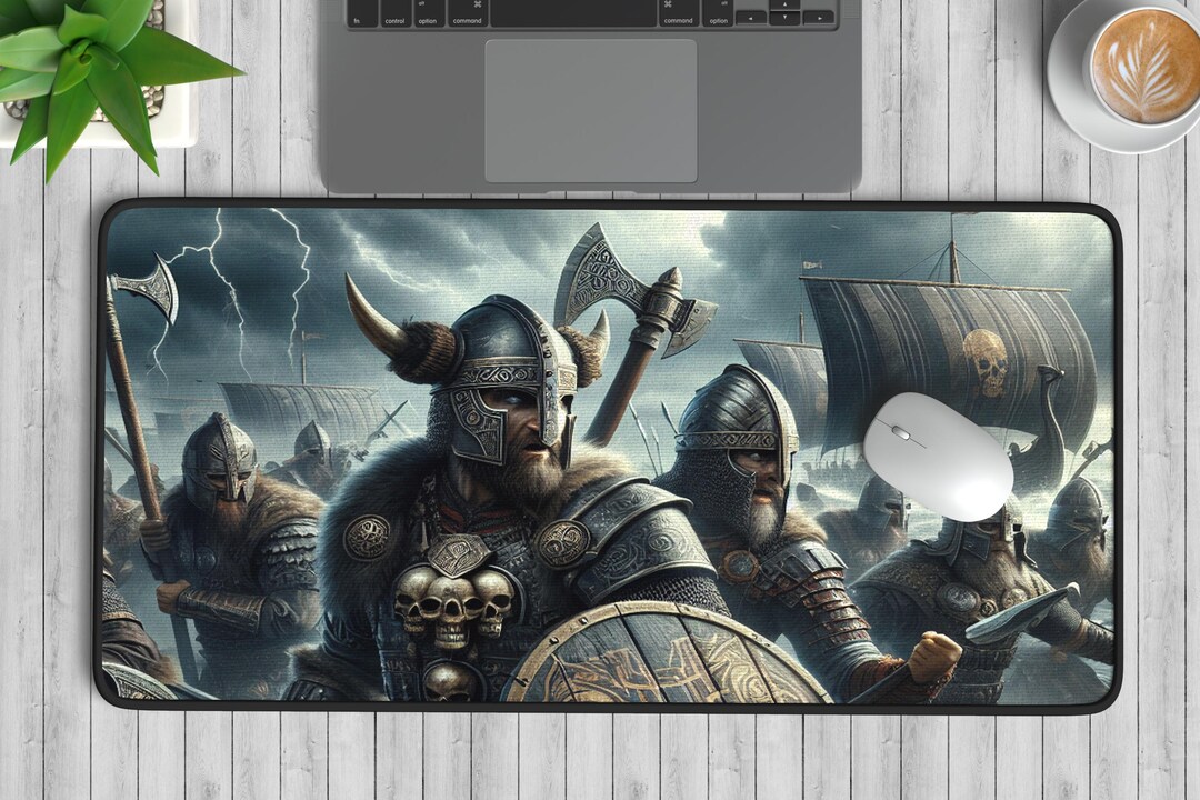 Epic Viking Battle Desk Mat Viking Desk Pad XL Mouse Matt Tech ...