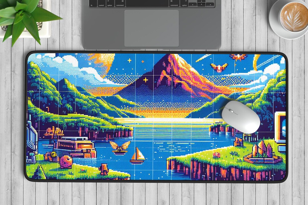 90s Retro Pixel Art Retro Gaming Arcade Retro Mouse Mat Desk Mat XL ...