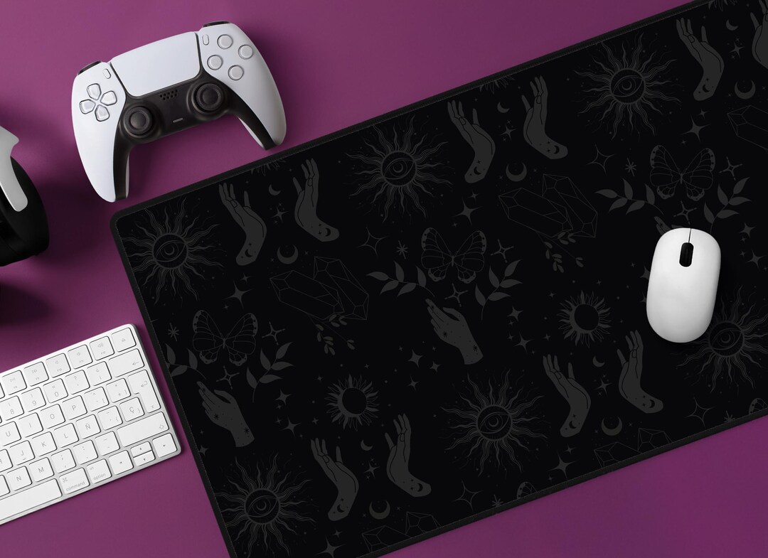 Celestial Desk Mat | Butterfly Mousepad | Black Magic Witchy Gothic ...