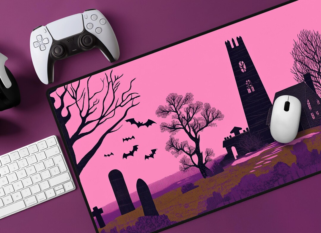 Pink Goth Desk Mat | Whimsigoth Pastel Goth Mousepad | Cute Witch ...