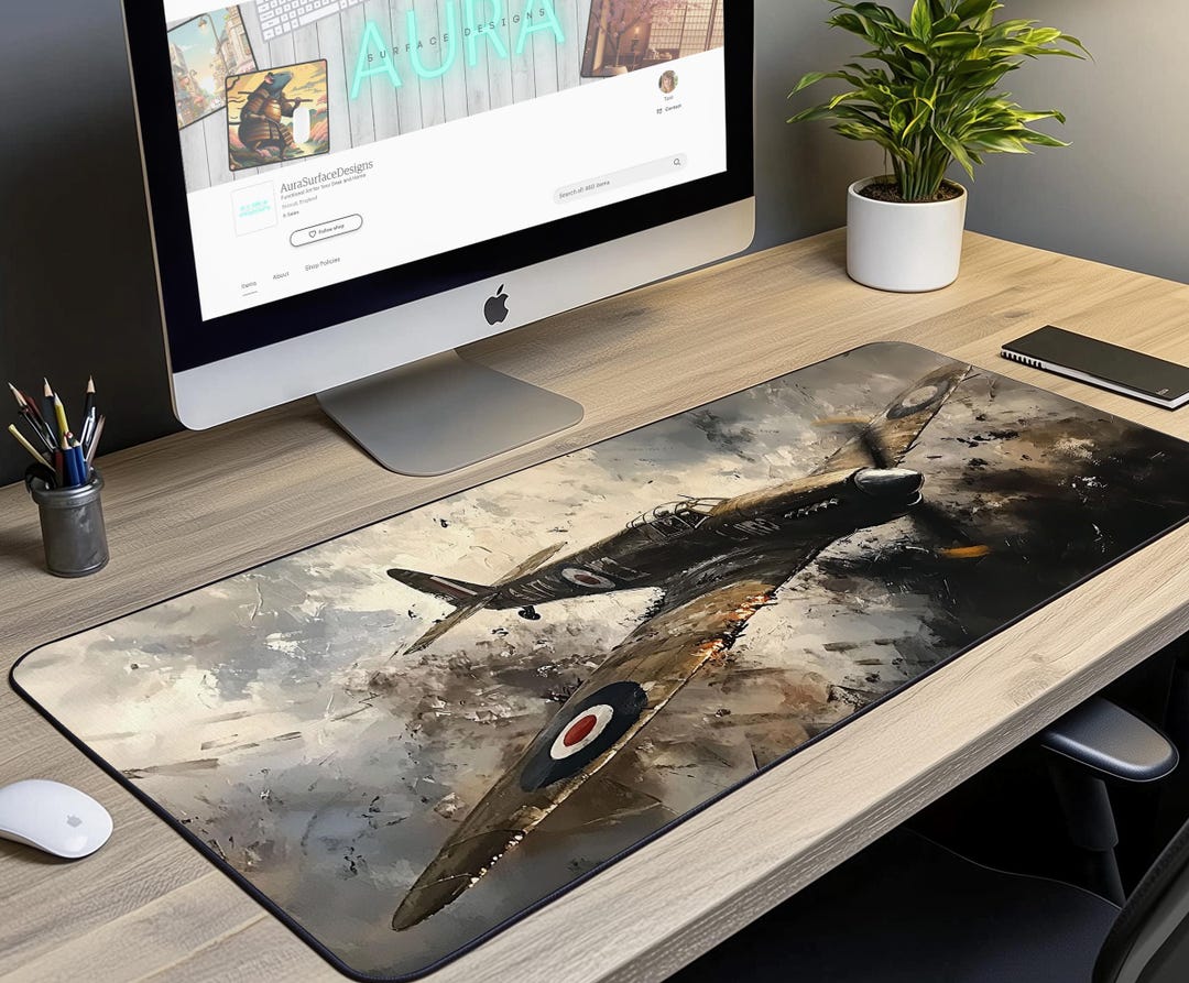 Stunning Military Aircraft Painting Desk Mat | WW2 Art Desk Pad | XL ...