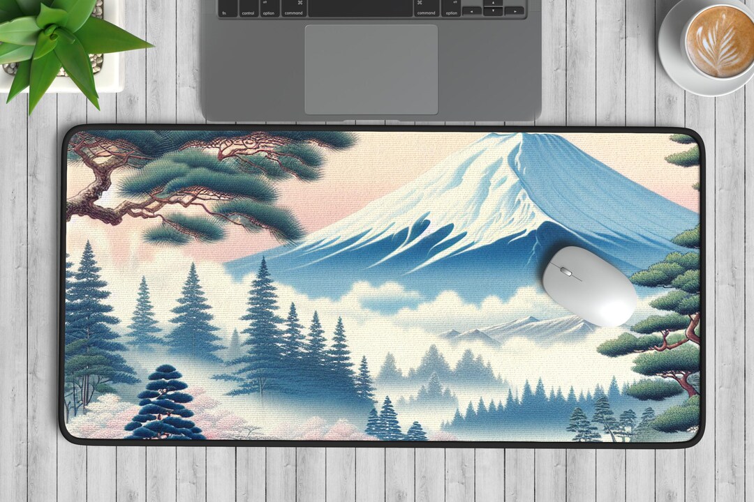 Ukiyo-e Mount Fuji Desk Mat Japanese Art Landscape Desk Pad Serene ...