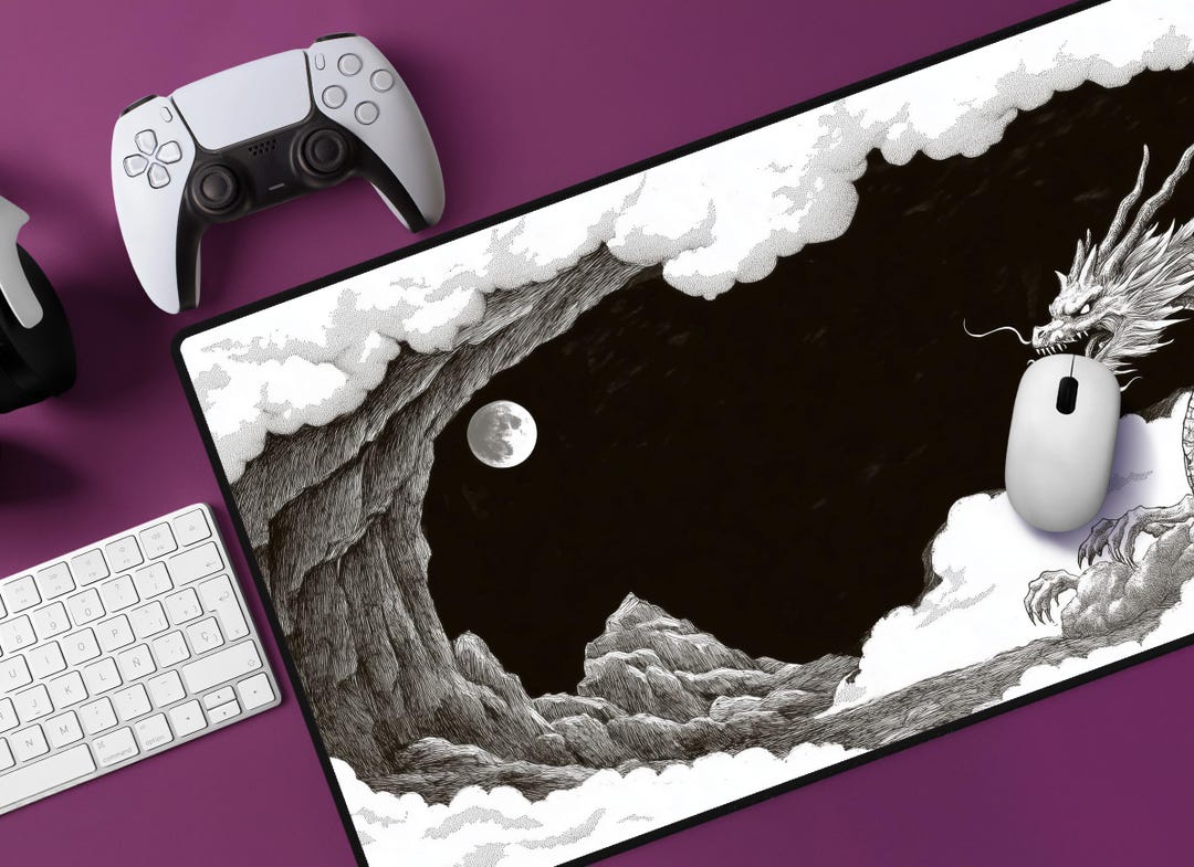Dragon Art Deskmat | Chinese Dragon Desk Pad | Japanese Dragon Mousepad ...
