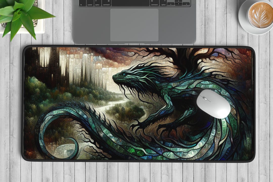 Gothic Lizard Mouse Mat Dark Aesthetic Mythical Creatures Office Decor ...