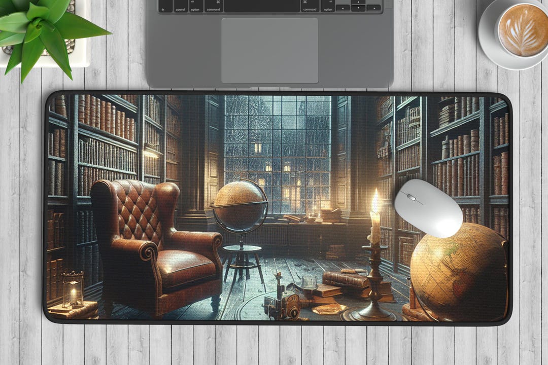 Dark Academia Library Desk Mat Gothic Gifts for GF Book Lover Gifts ...