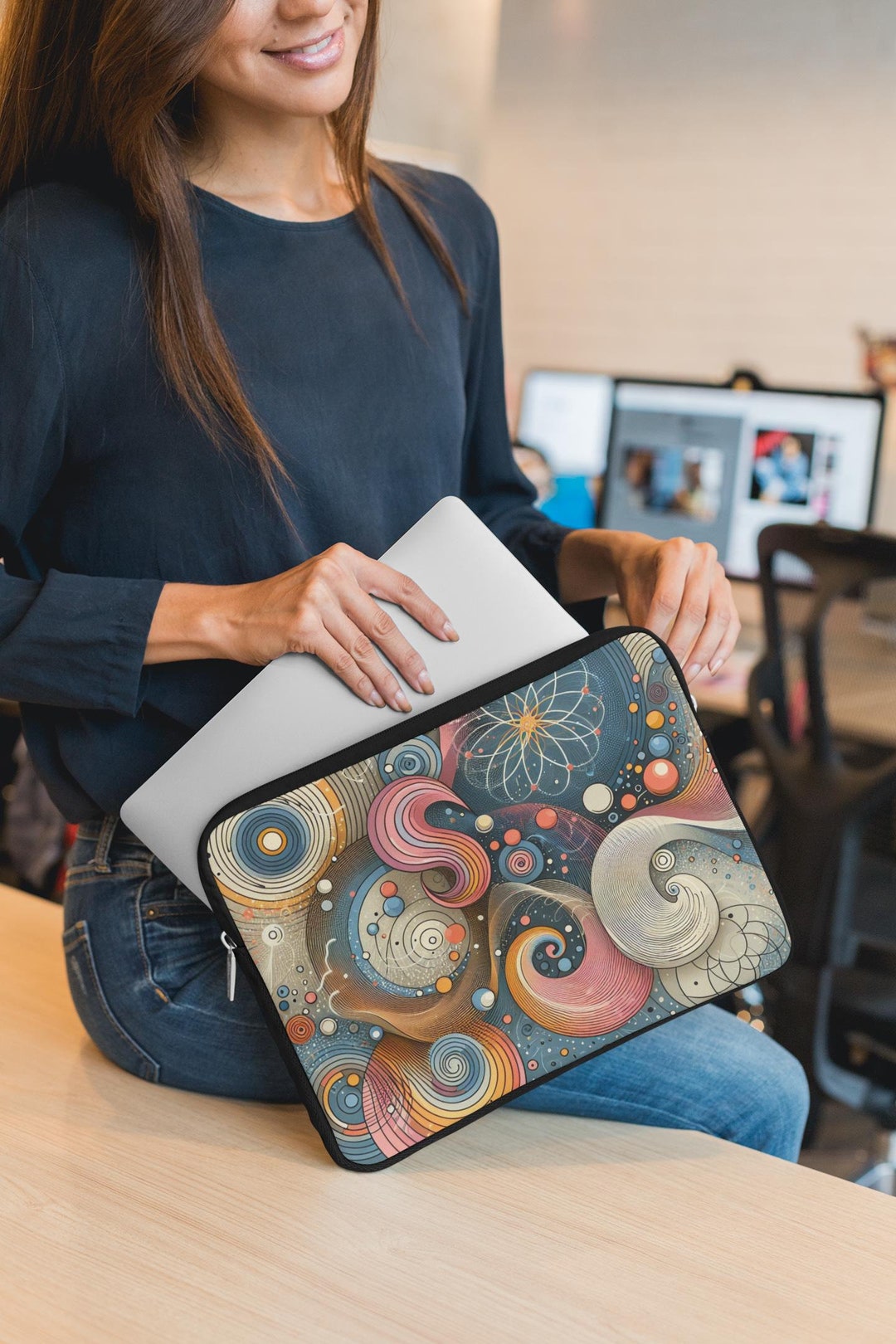 Physics Particle Collisions Doodle Art Laptop Sleeve Mac Book Sleeve ...