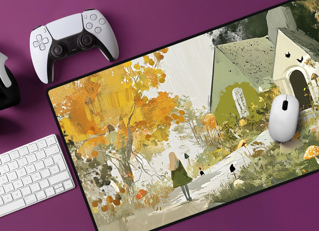 Magic Cottage Desk Mat | Serene Nature Scene | Witchy Gifts for GF ...