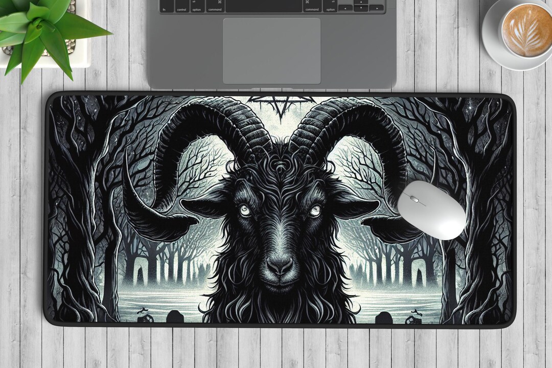 Occult Goat Desk Mat: Gothic Witchy Office Decor - Etsy
