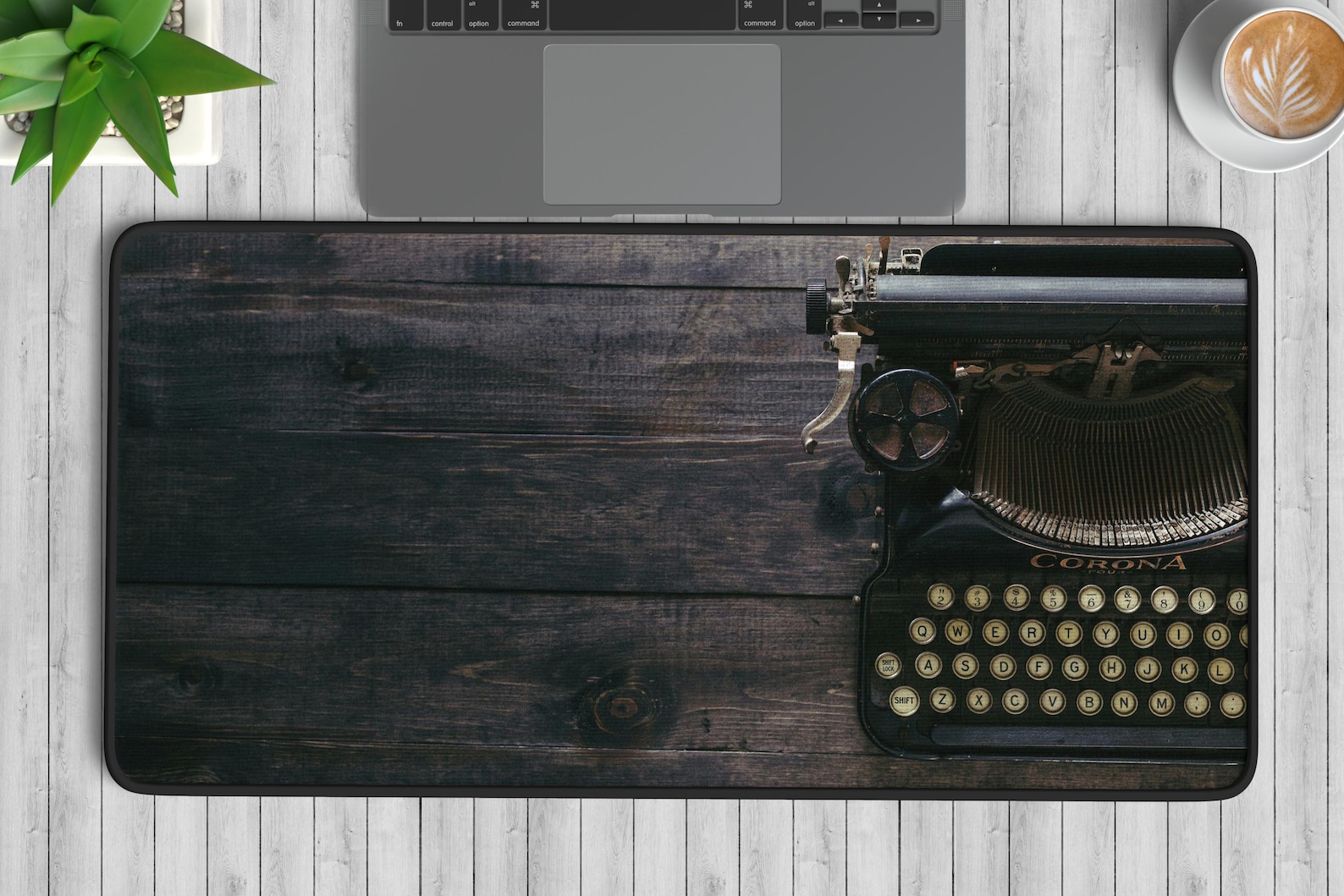 Vintage Typewriter Desk Mat | XL Mouse Pad for Home Office | Rustic ...
