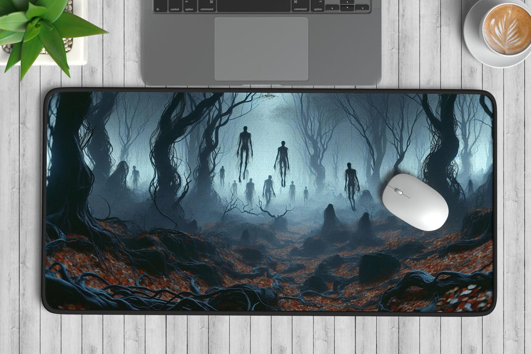 Haunting Forest Scene Horror Art Dark Fantasy Desk Mat XL Mouse Matt ...