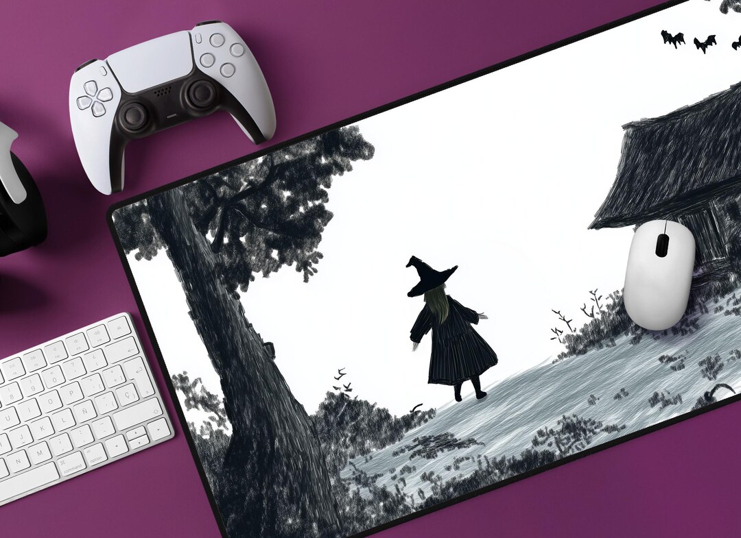 Cute Witch Desk Mat | Witchy Aesthetic | Gothic Mousepad | Gothic Gift ...