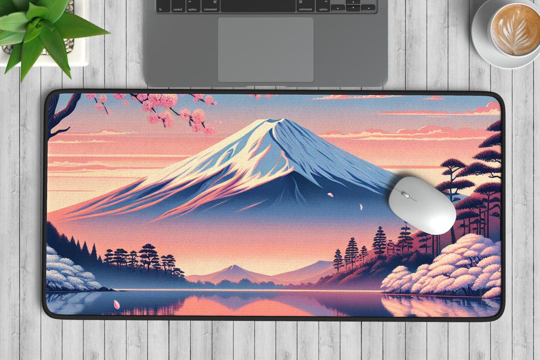 Sunset Mount Fuji Desk Mat Japandi Decor Japanese Landscape Zen Art XXL ...