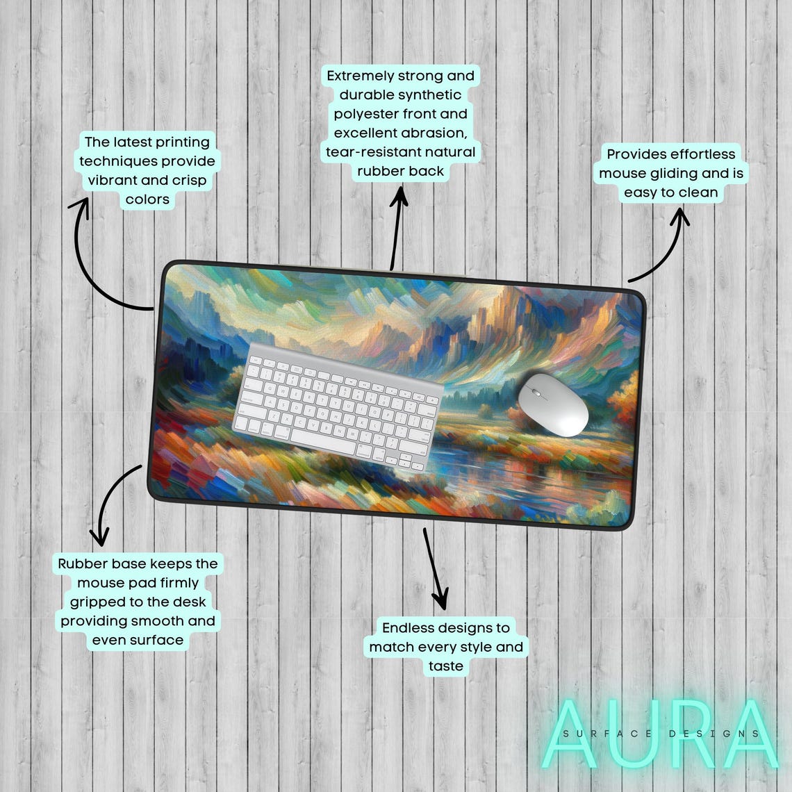 Serene Rat Silhouette Japanese Art Desk Mat Samurai Rat Mouse Pad XL ...