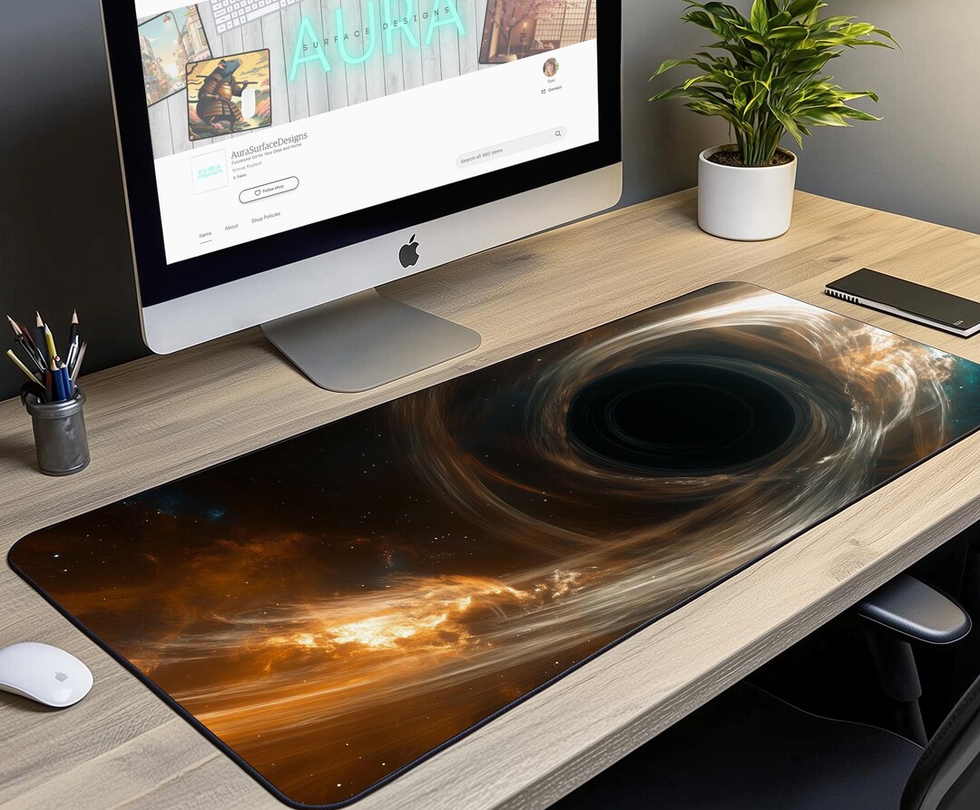 Cosmic Black Hole Desk Mat | Space Themed Desk Pad | XL Mouse Matt ...