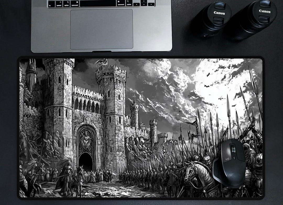 Medieval Castle Battle Desk Mat | House of the Dragon Knight Armor ...