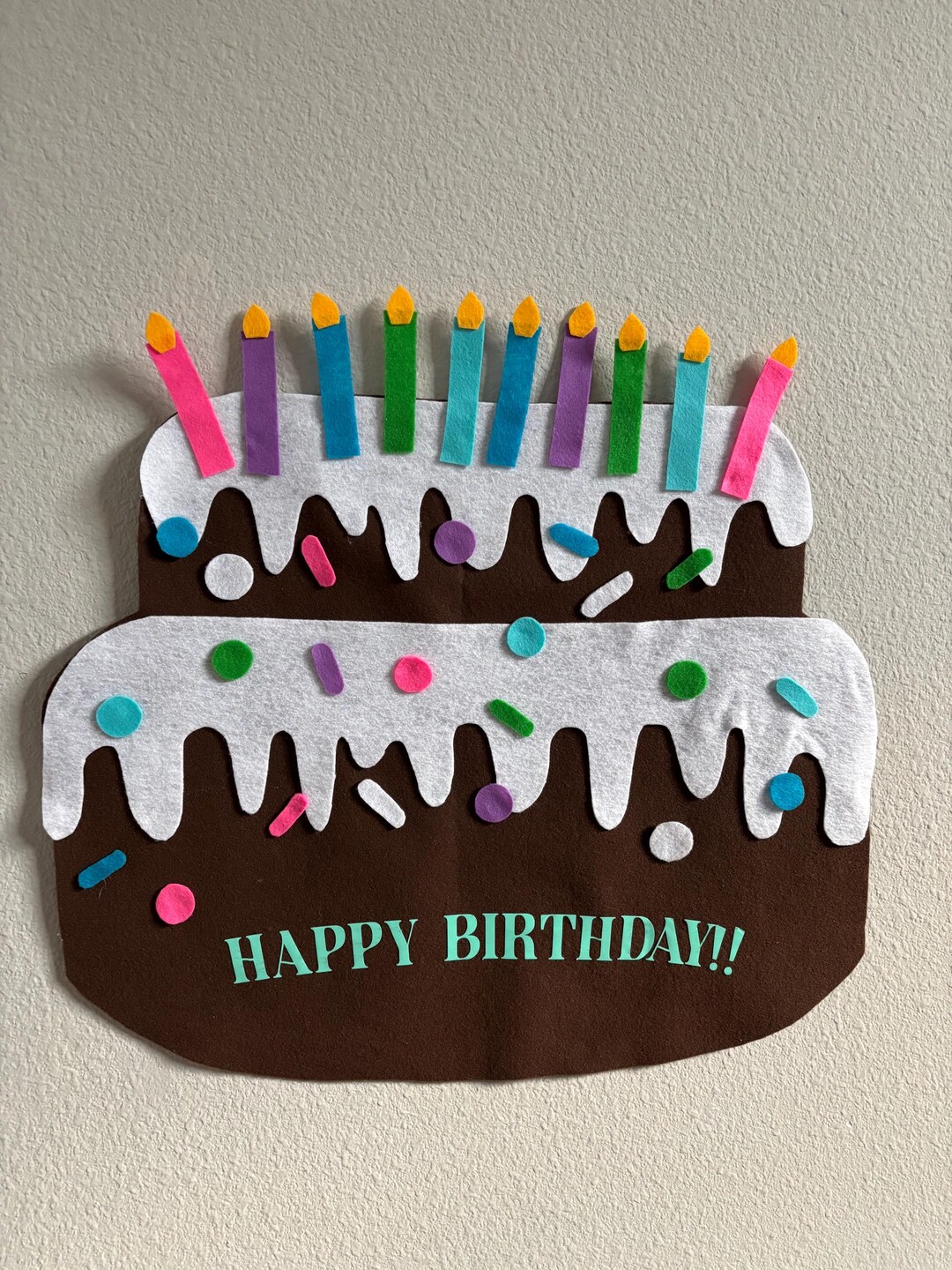 Interactive Felt Birthday Cake With Candles and Sprinkles - Etsy