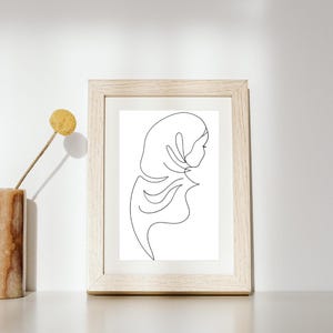 Contemporary Hijabi Woman Line Art - Printable Muslim Home Wall Decor ...