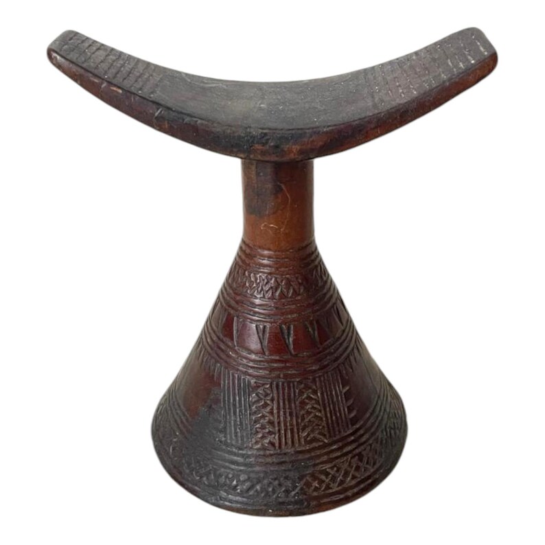 Antique Ethiopian Tribal Wooden Headrest, Handmade African Art Decor ...