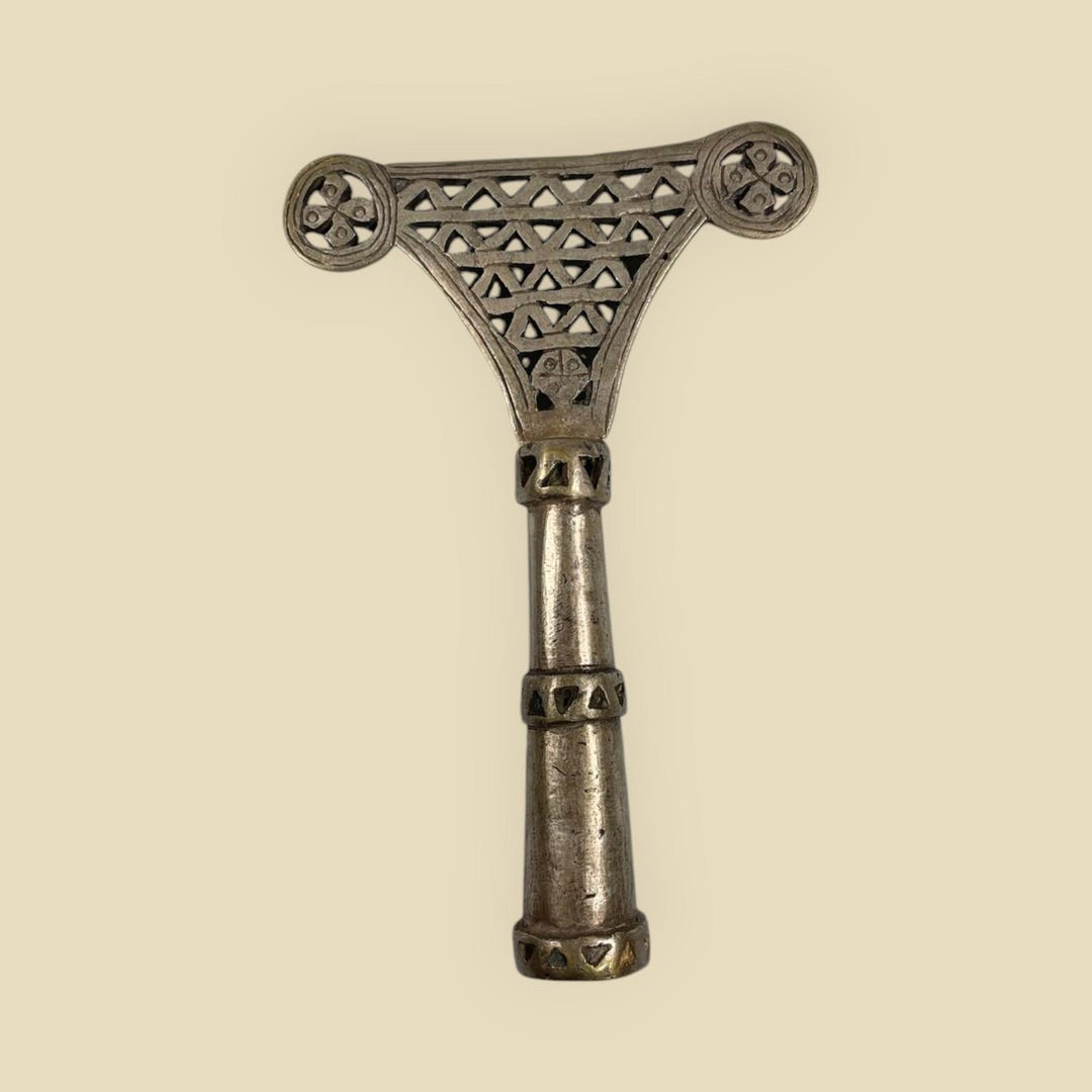 Antique Ethiopian Orthodox Priest's Staff Head – Handcrafted Cross ...