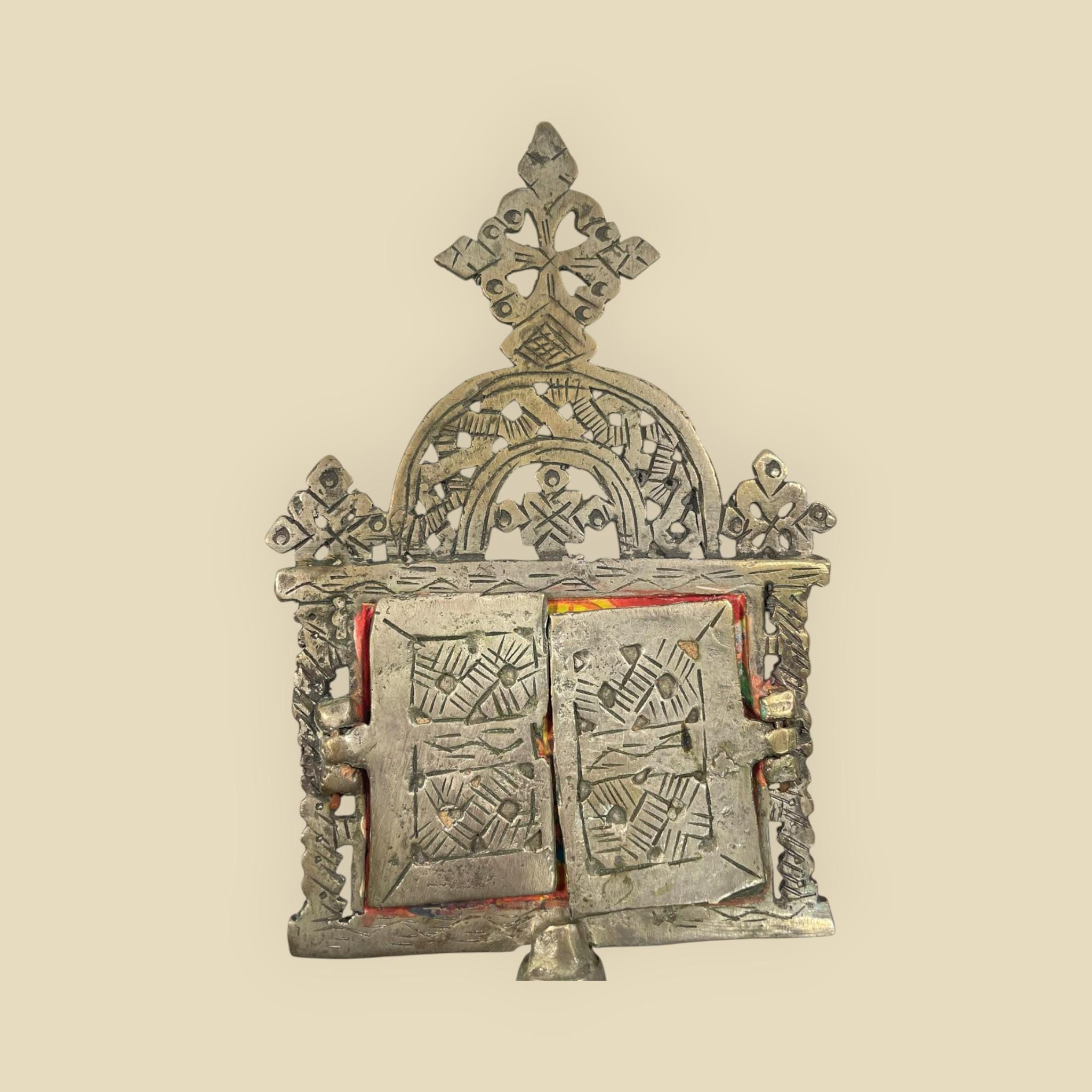 Small Old Ethiopian Orthodox Metal Triptych Icon – Virgin Mary and ...