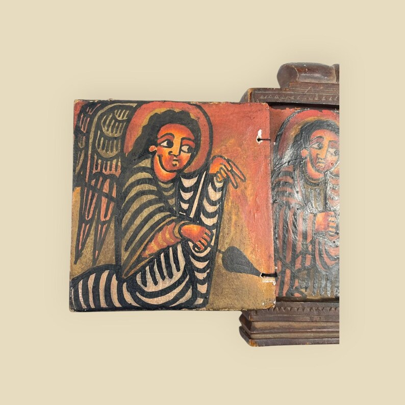 Antique Ethiopian Orthodox Diptych Icon – Handcrafted Religious Art ...