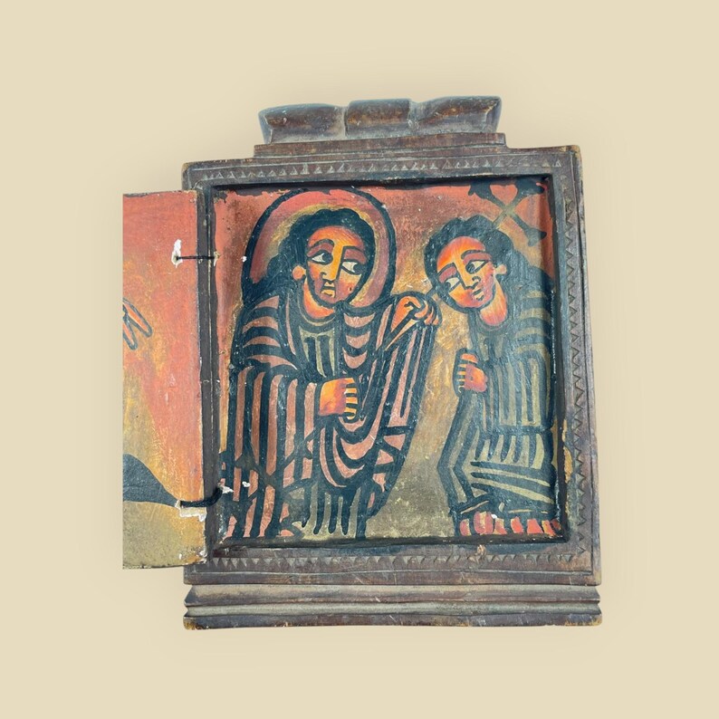 Antique Ethiopian Orthodox Diptych Icon – Handcrafted Religious Art ...