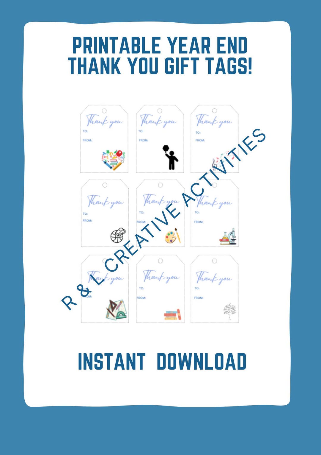 Printable Teacher & Staff Thank You Tags | End of Year Gift Tags ...