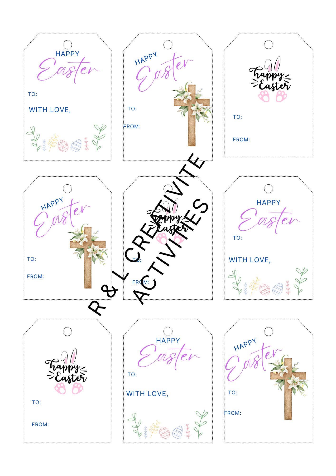 Printable Easter Tags – Easter Themed Gift Tags - Etsy