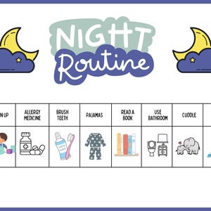 Morning & Night Routine Printable Charts for Kids - Etsy