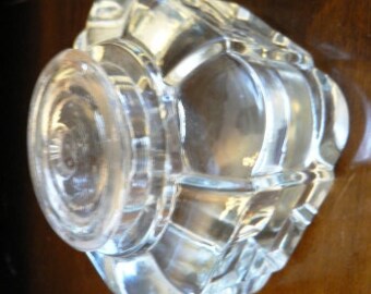 Vintage office ... clear glass FUNNEL TOP style INKWELL Desk | Etsy