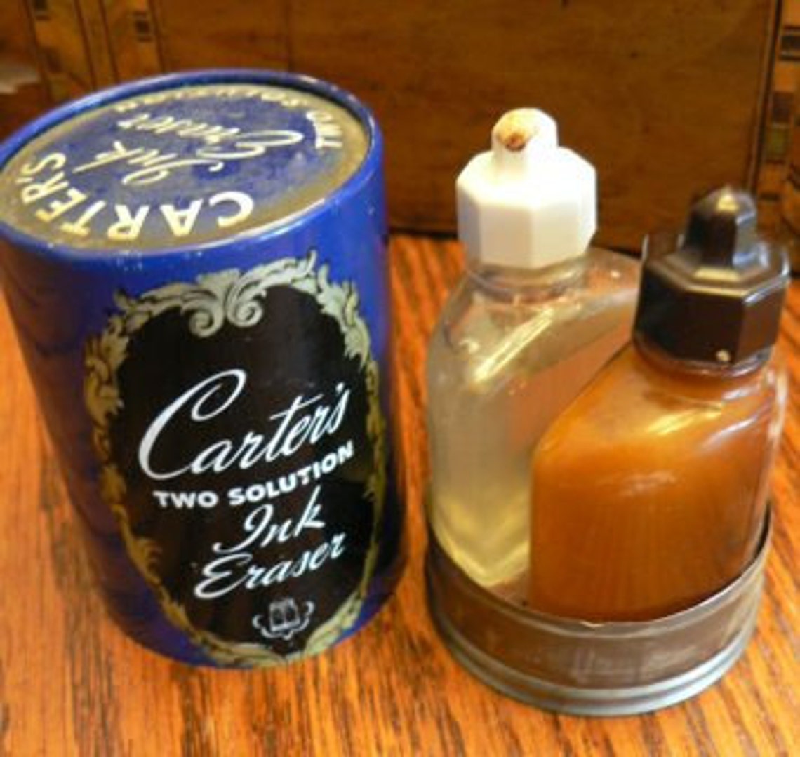 Vintage Office ... CARTERS INK ERASER Tin and Removers ... - Etsy