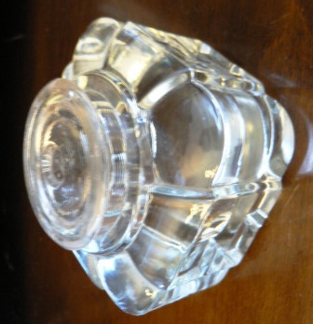 Vintage Office ... DECO Style Vintage Clear Glass INKWELL DESK Ink Jar ...