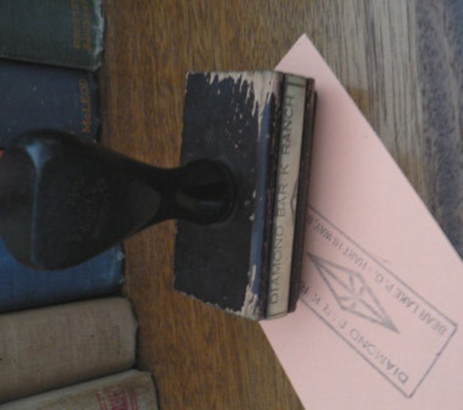Vintage Office Funk ... Vintage Wood Stamp DIAMOND BAR K RANCH ... - Etsy