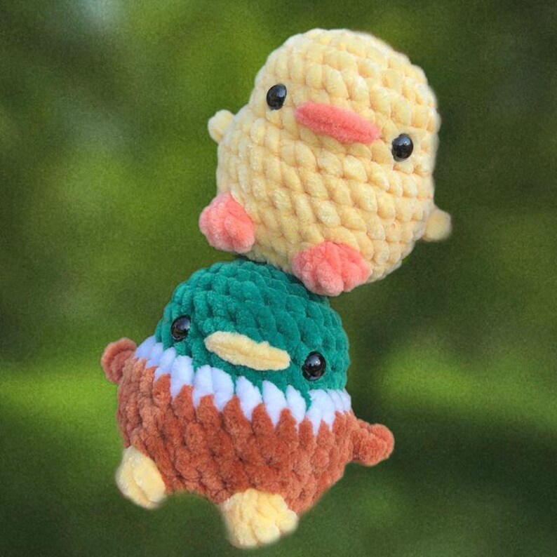 Ducks Amigurumi Crochet Handmade Cute Mallard Duck, White Duck Stuffed ...