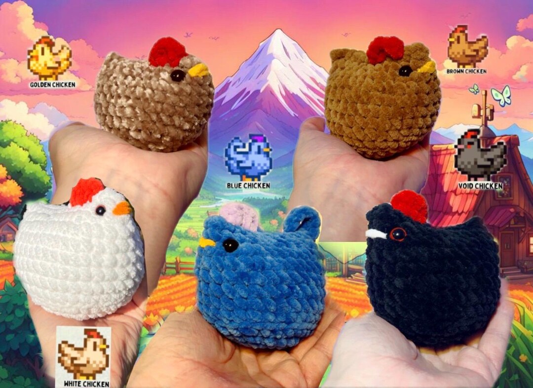 Stardew Valley Chicken Plushie Crochet | Handmade Video Games Amigurumi, Gift Idea for Gamer ...