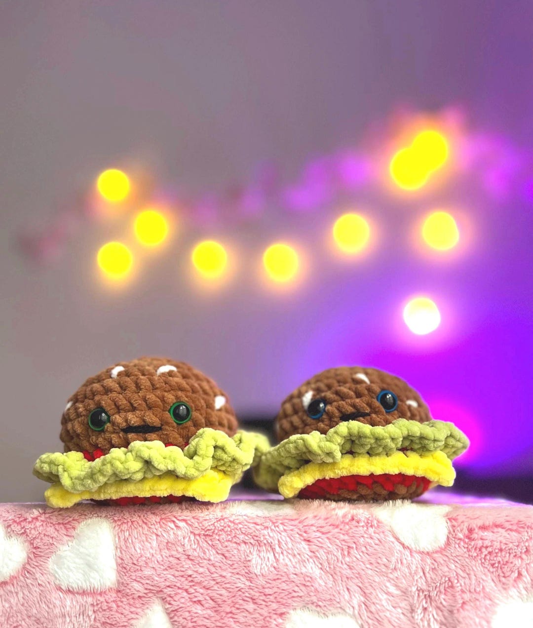 Burger Plush Amigurumi Crochet Squishy Stuffed Toy, Cheeseburger Gift ...
