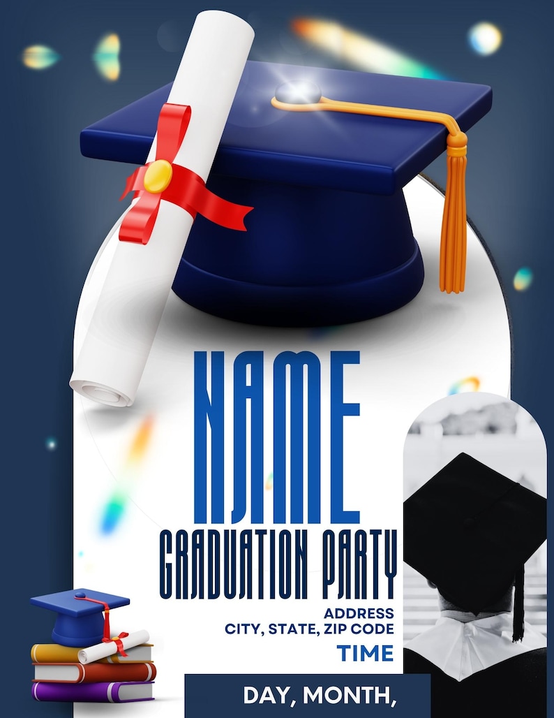 Canva PRO Congrats Grad Flyer - Etsy